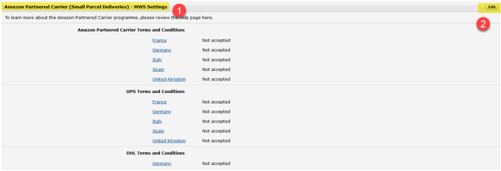 Accept Amazon-partnered carrier for an inbound shipment in EU countries ...