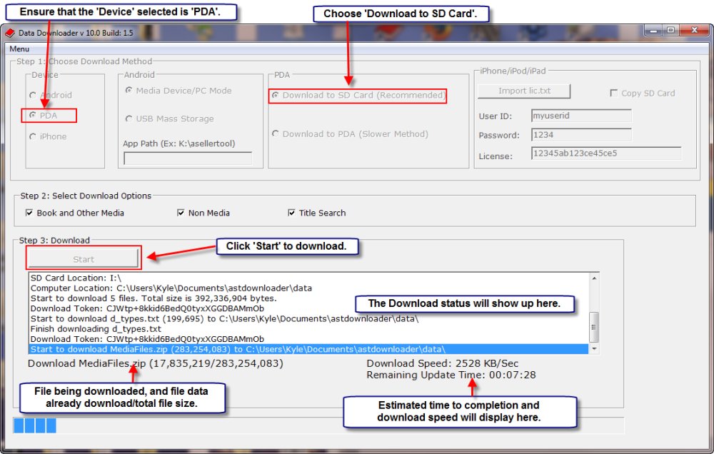 Downloading to the SD Card - ASellerTool Scoutly and TurboLister User ...