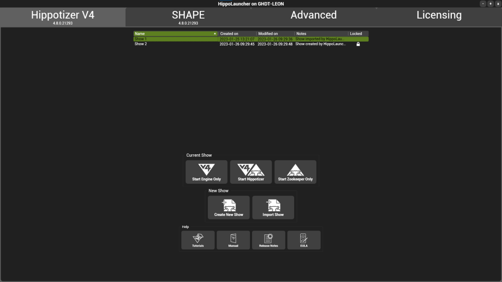 HippoLauncher - Hippotizer V4 - 4.9.1