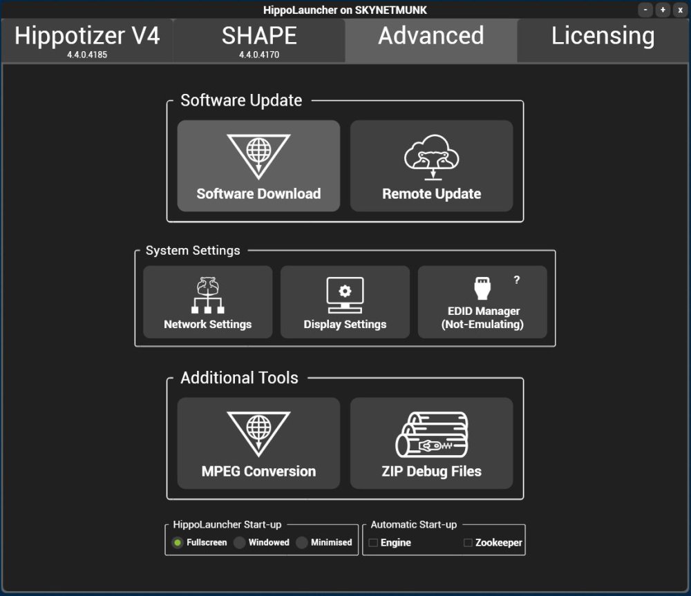 Advanced Tab - Hippotizer V4 - 4.7.3