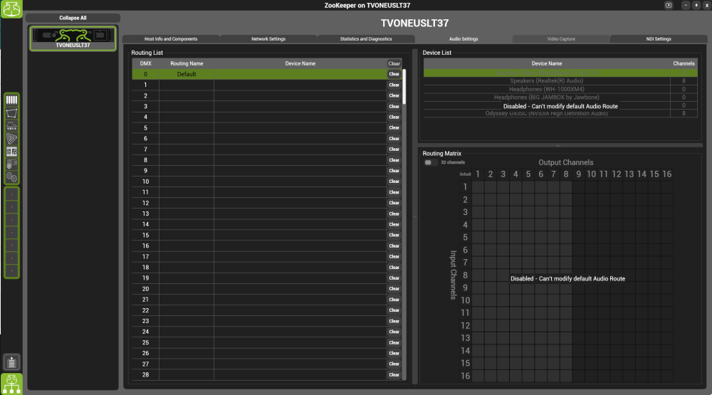 Audio Settings - Hippotizer V4 - 4.9.0