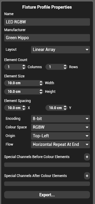 Fixture Profile Properties - Hippotizer V4 - 4.7.3