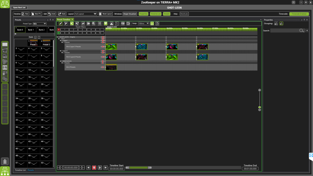 Preset Timelines - Hippotizer V4 - 4.9.1