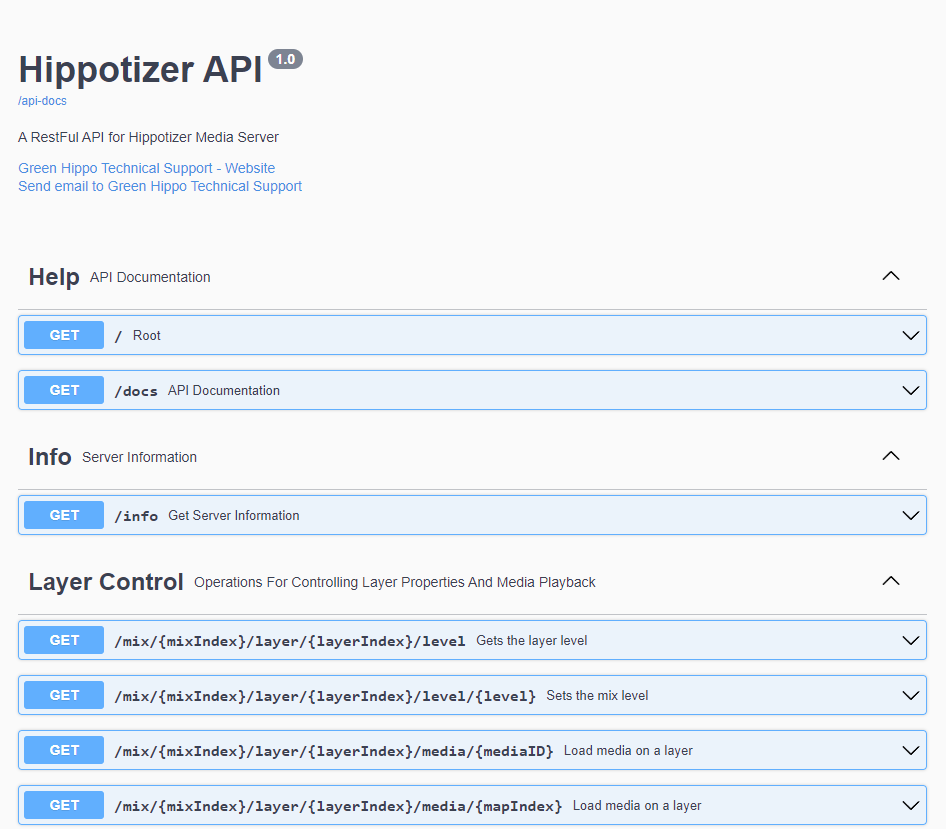REST API - Hippotizer V4 - 4.8.4