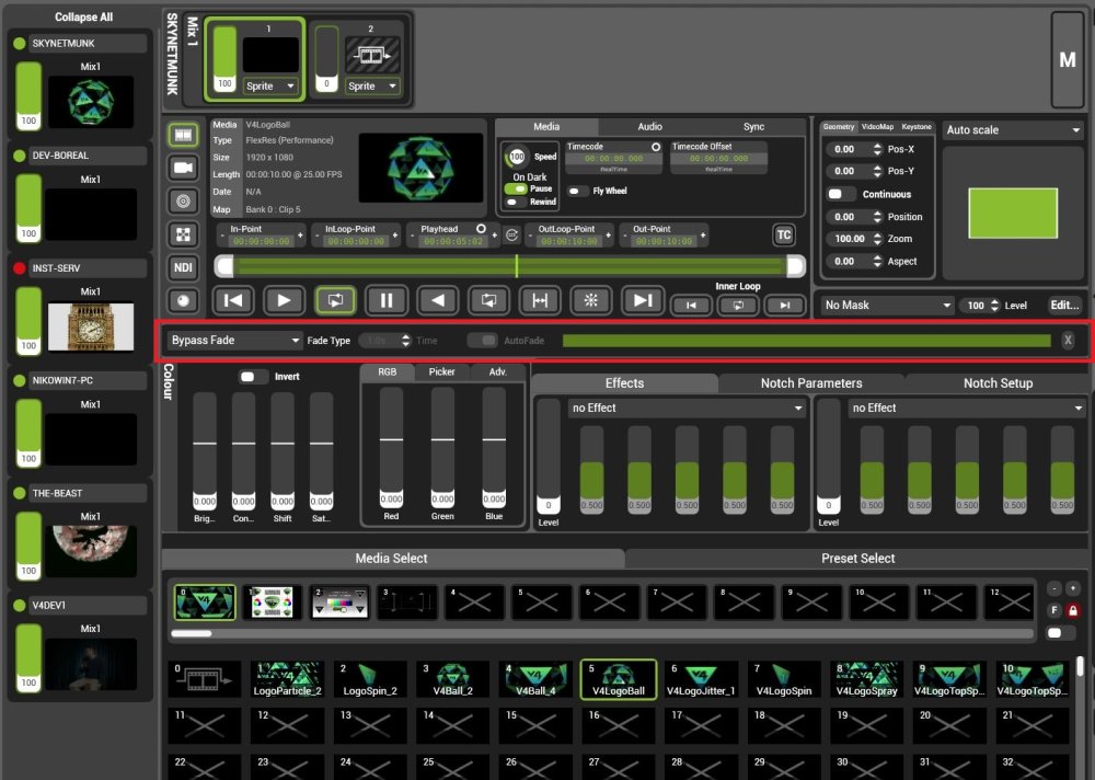 Xfade - Hippotizer V4 - 4.6.0