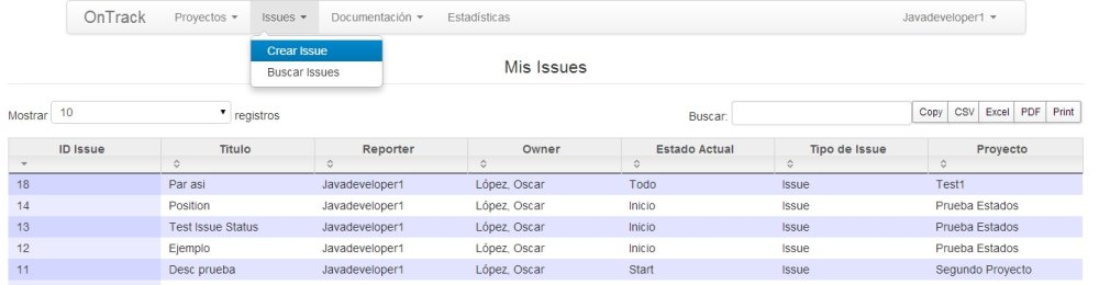 Crear Issues - OnTrack - 1