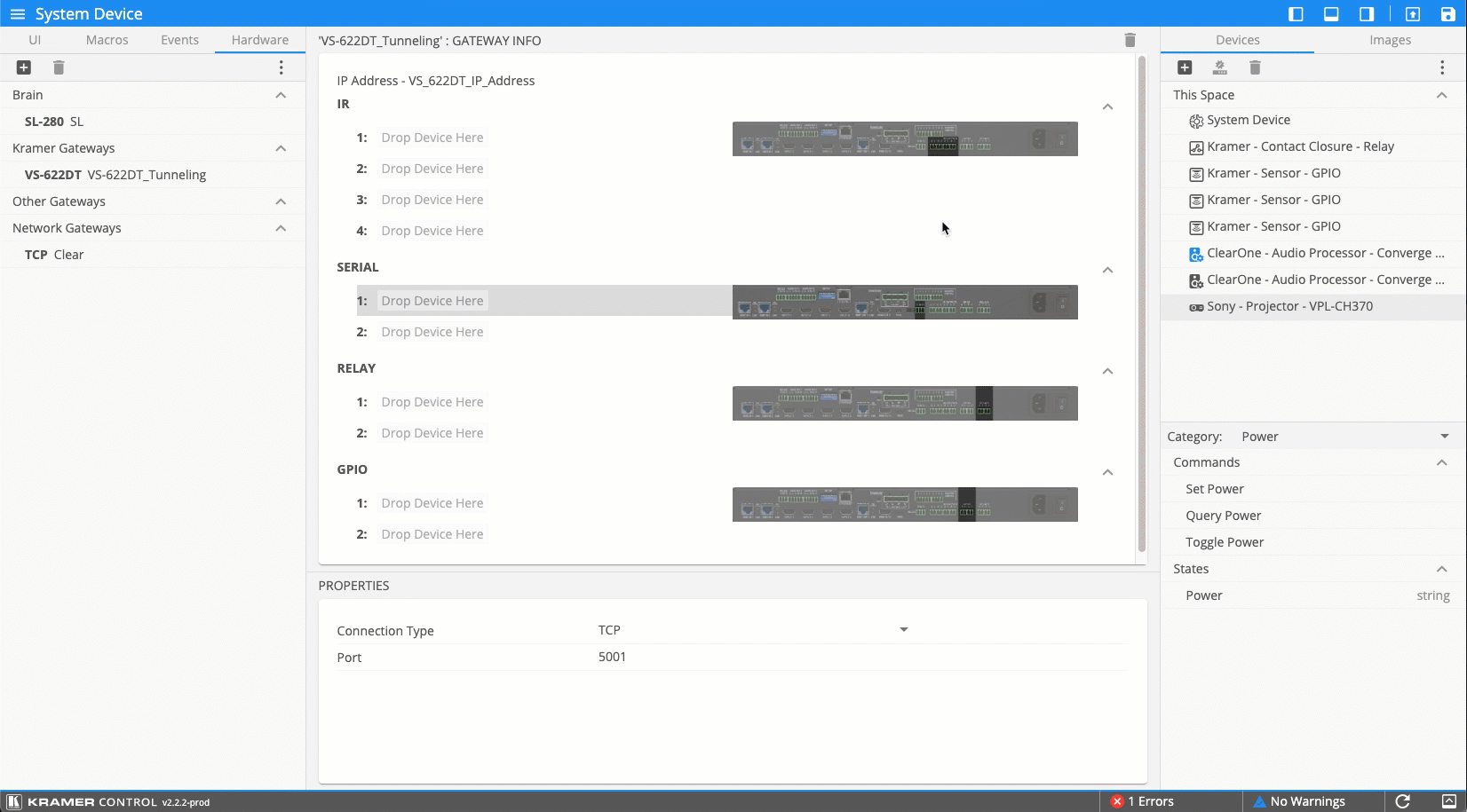 Kramer VS-622 DT – Pass through Control - Kramer Control - 1