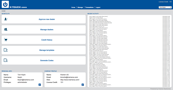 Apply a License Code to a Project - K-Touch - 1