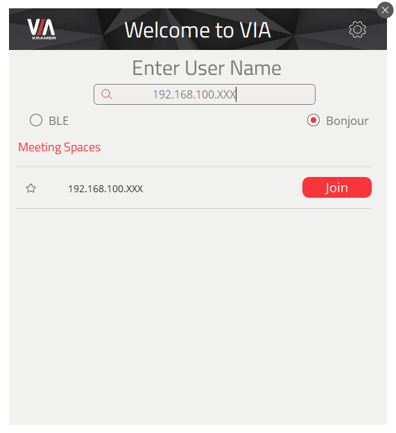 Join VIA meeting Using Kramer VIA app for Windows client - VIA - 1