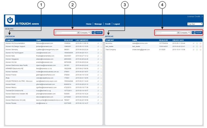 Managing Dealer Accounts - K-Touch - 1