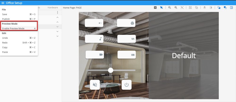 Builder Preview Mode - Kramer Control - 1