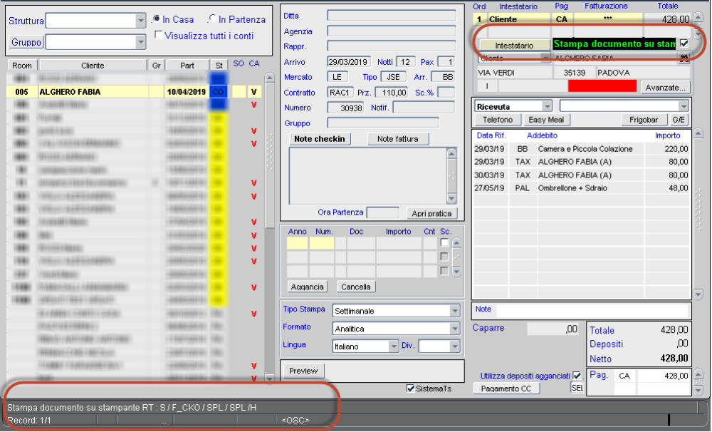 Documento commerciale RT: Check-out - Scrigno PMS Manuale - 1