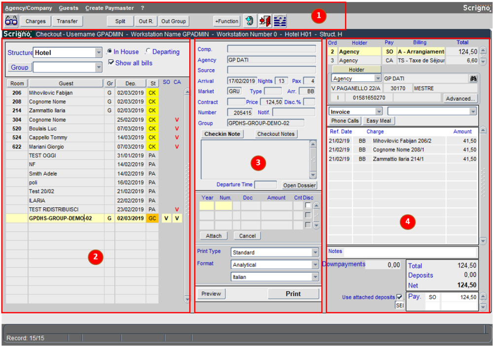 Check-in and Check-Out - Scrigno PMS Manuale - 1