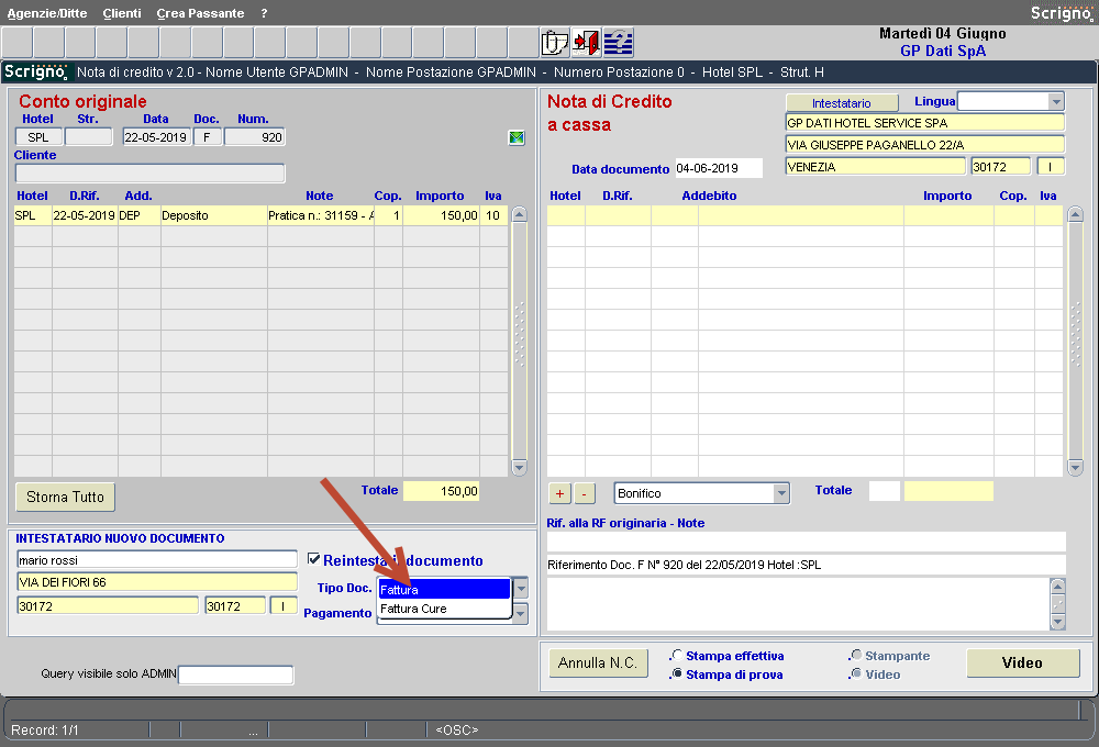 Note di Credito - Scrigno PMS Manuale - 1