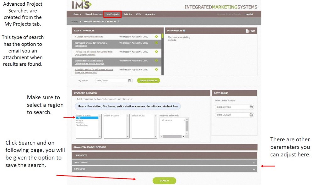 Saved Searches - IMS Help Center - 1