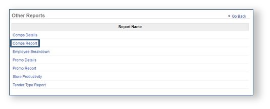 Comps Report - NCR Console for Aloha - 1