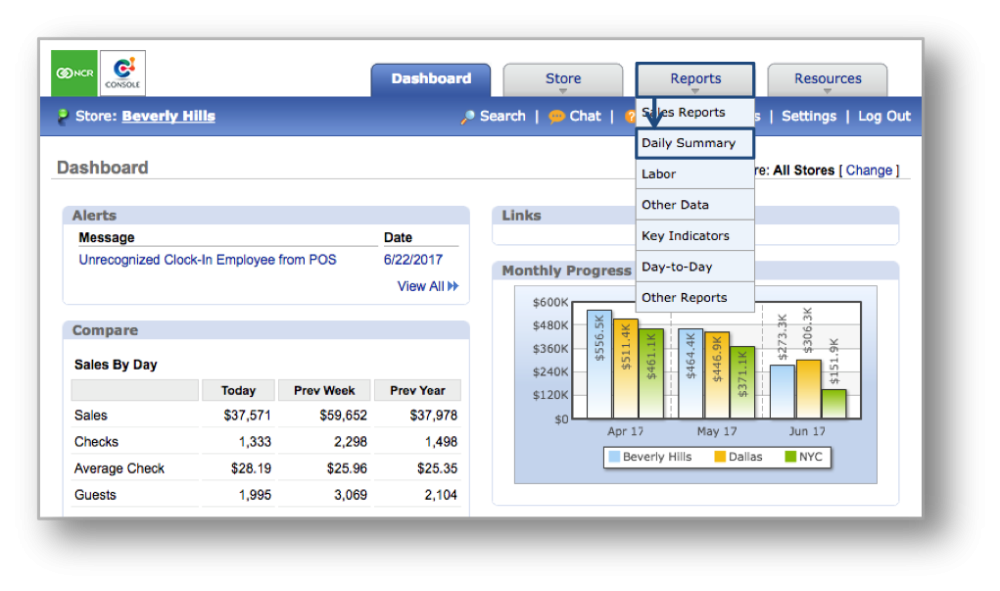 Daily Summary - NCR Console for Aloha - 1