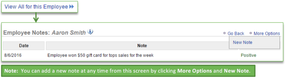 Employee Notes - Store User Guide - 2