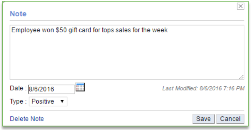Employee Notes - Store User Guide - 2