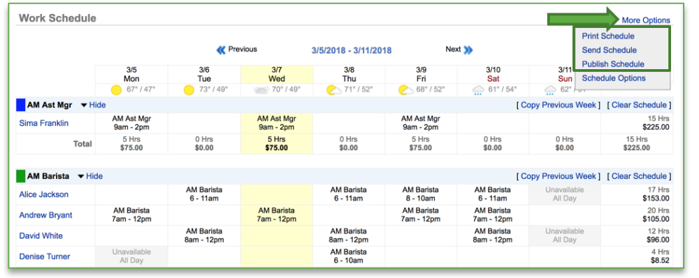 Communicating Schedules - NCR Console for Aloha - 1