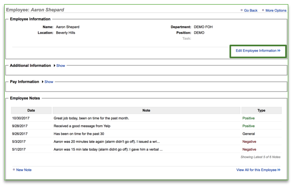 Inactivate an Employee - NCR Console for Aloha - 1
