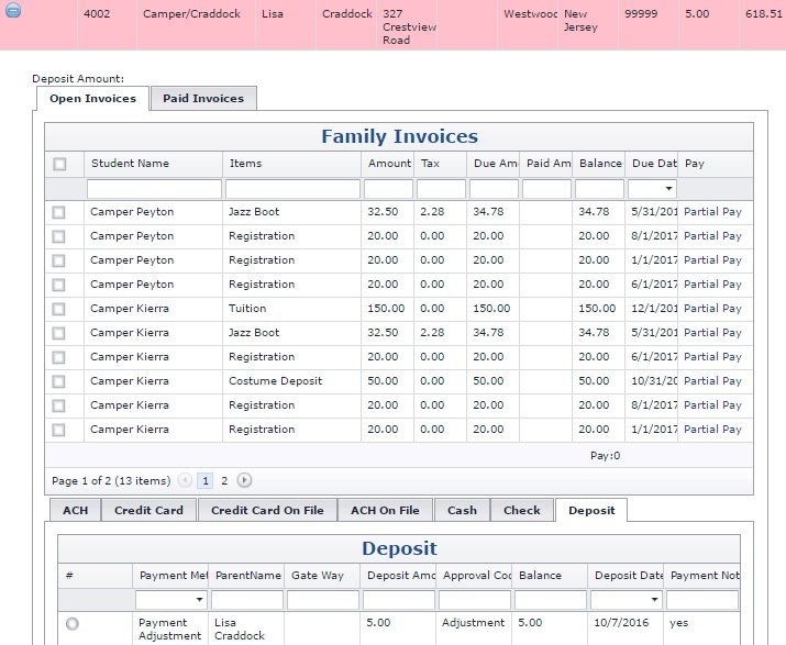 View & Pay Invoice by Family - Compudance Online Helpdesk - 1