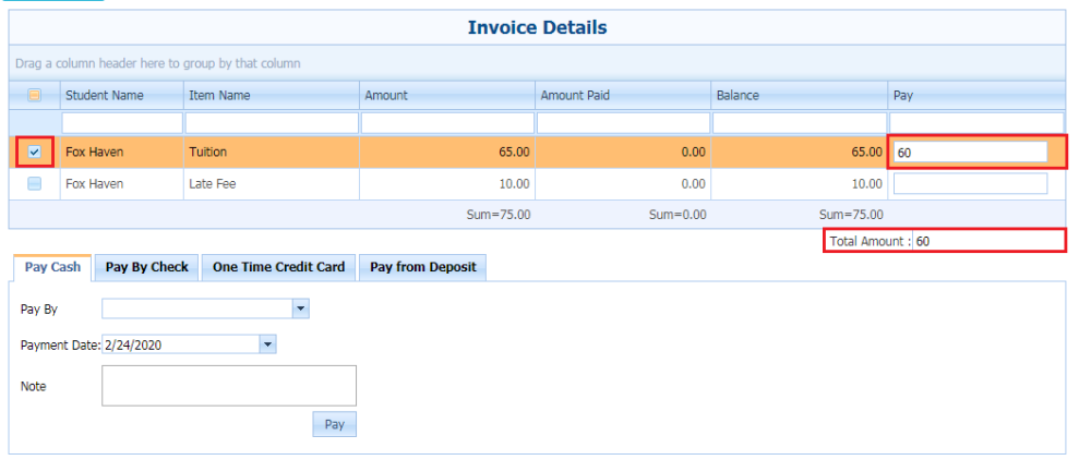 View & Pay Invoice by Student - Compudance Online Helpdesk - 1