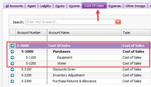 MYOB Cost of Sales Account No - BlueTill Manual - 2.0