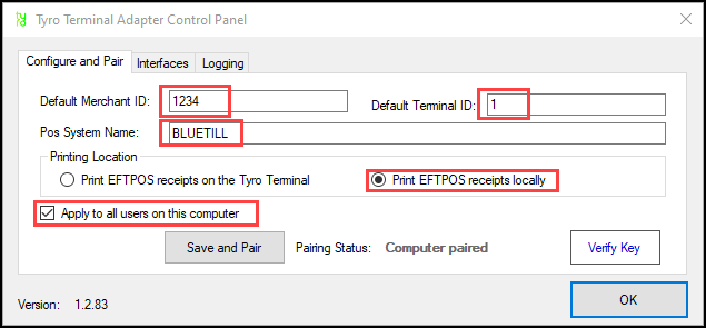 Tyro - BlueTill Manual - 20
