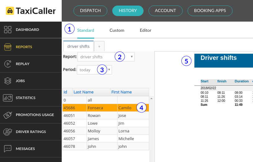 Standard Reports - Admin Panel - New Admin