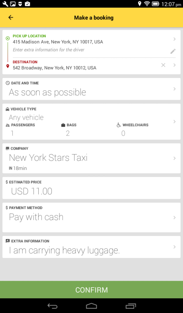 Booking a ride - Passenger App - 1